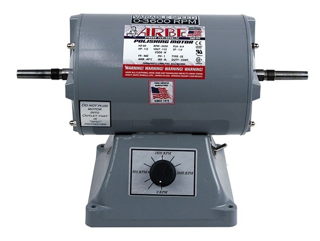 ARBE® 1/2 HP VARIABLE SPEED DOUBLE SPINDLE POLISHING MOTOR European ...